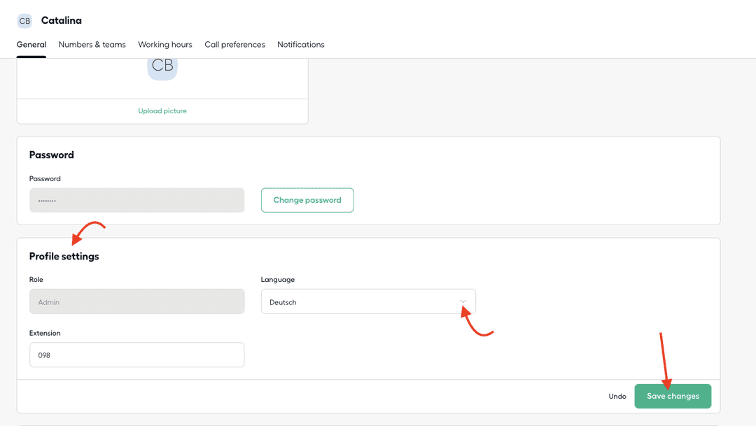 Aircall Help Center ändern Der Sprache Des Aircall Dashboards