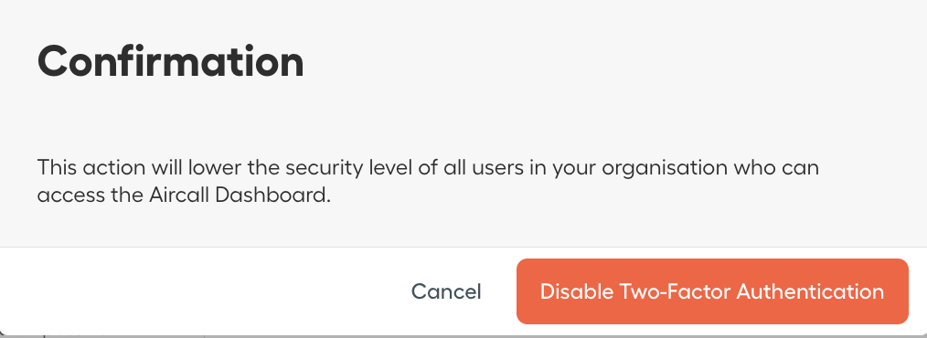 Enabling Two Factor Authentication – Aircall Enabling Two Factor Authentication – Aircall